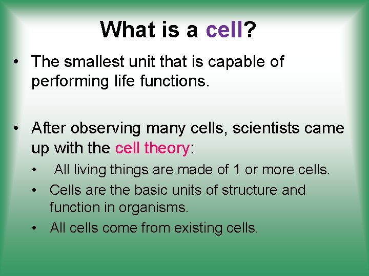 Biology Cell Structure Function What is a cell