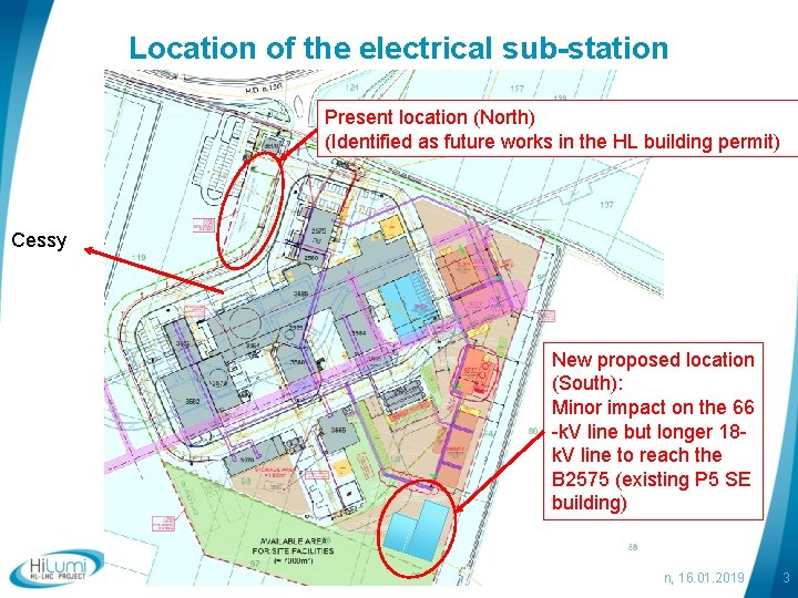 Location of the electrical substation at P 5