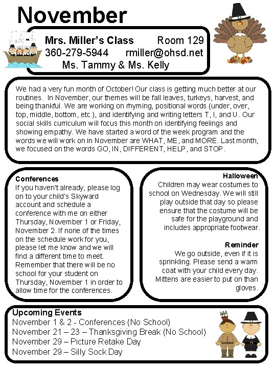 November Mrs Millers Class Room 129 360 279