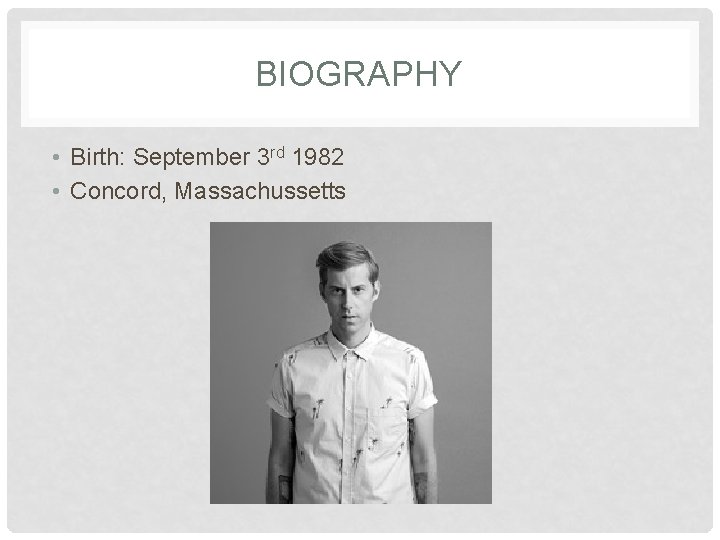 ANDREW MCMAHON TANNER HOWELL INTRO TO MUSIC BIOGRAPHY
