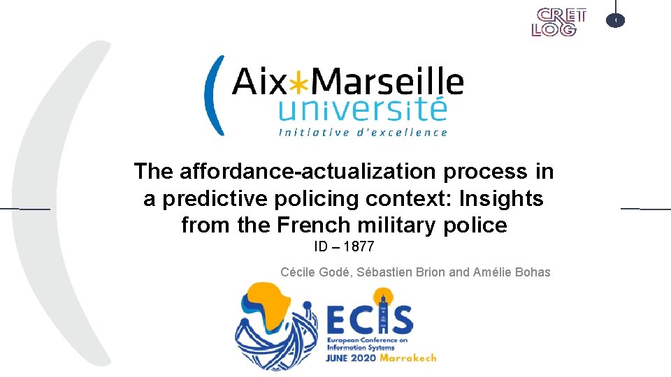 1 The affordanceactualization process in a predictive policing