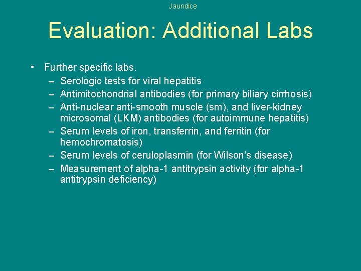 Jaundice Jaundice Bilirubin Metabolism Prehepatic Hepatic Posthepatic ...