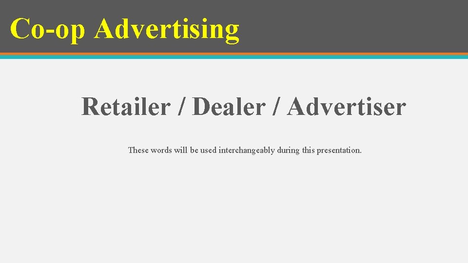 Coop Advertising Presented by J W Owens A