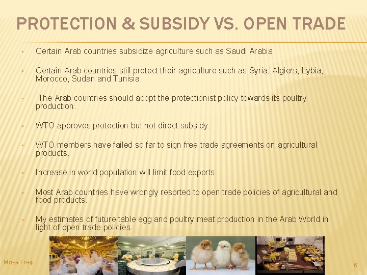 FUTURE OF THE POULTRY INDUSTRY IN THE ARAB