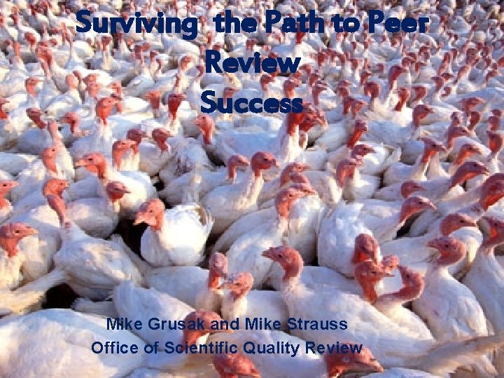 Surviving the Path to Peer Review Success Mike