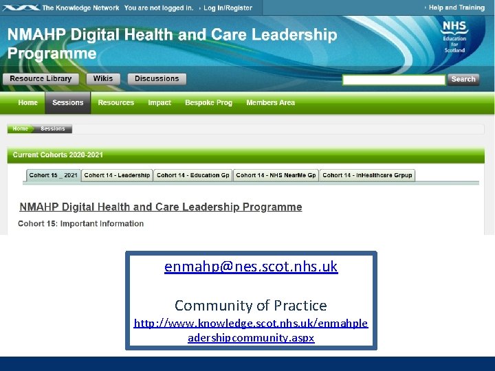 NMAHP Digital Health and Care Leadership Programme Welcome