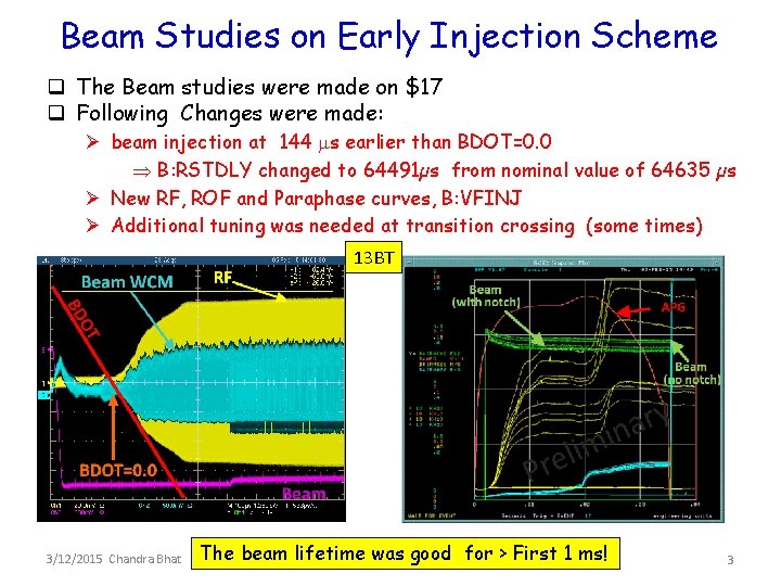 Early Beam Injection in the Fermilab Booster its
