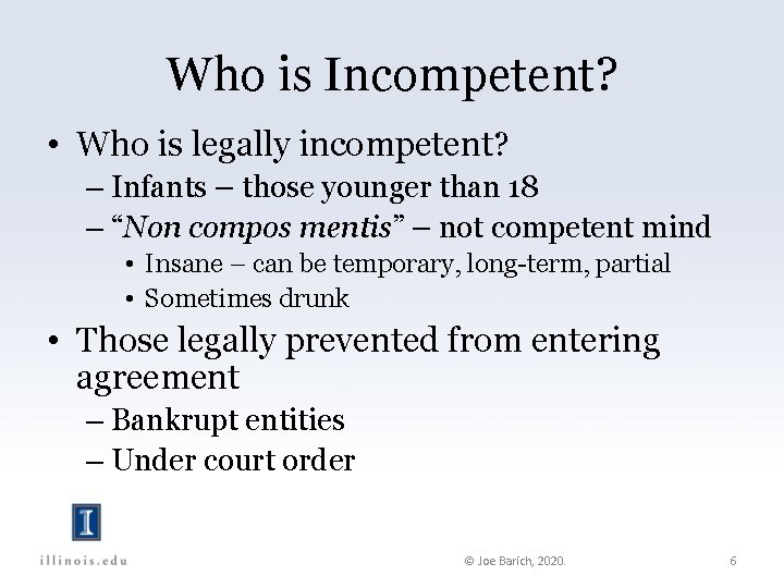 Engineering Law Professor Barich Class 6 Announcements Exam