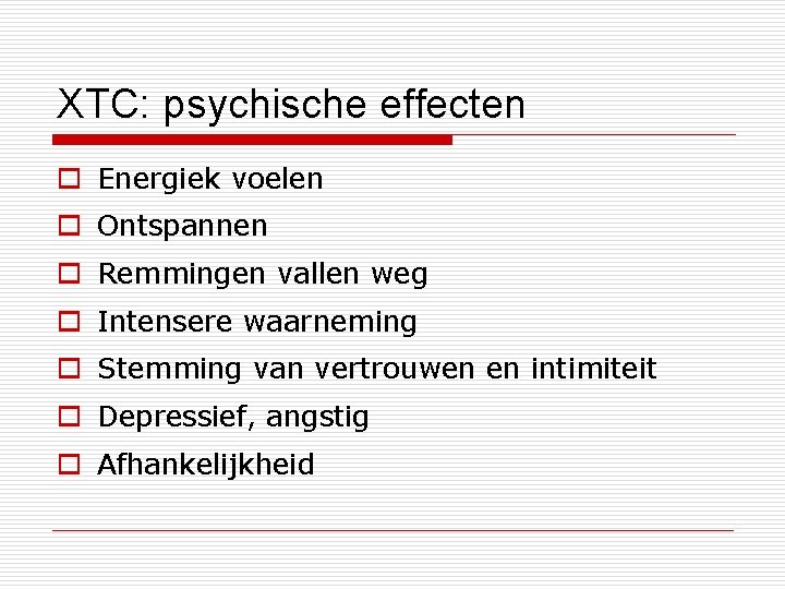 EERSTE HULP BIJ DRUGS Jan Broers Docent E