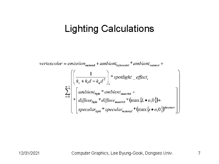 Computer Graphics 10 Lee ByungGook 12312021 Computer Graphics