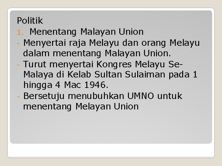 Sumbangan Tokoh Tunku Abdul Rahman Politik 1 Menentang