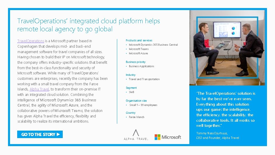 Travel Operations integrated cloud platform helps remote local