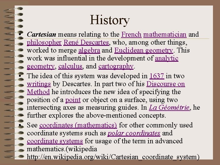 Cartesian Coordinate System Notes by Mrs Lorraine Gordon