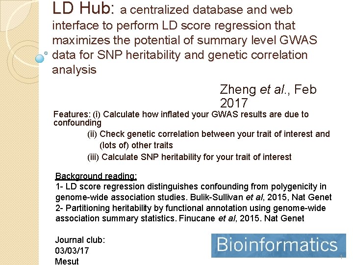 LD Hub a centralized database and web interface