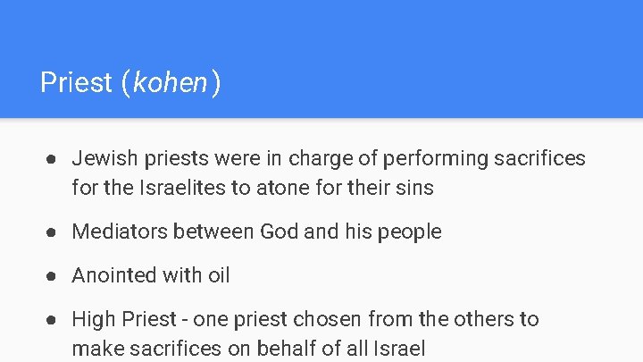 Unit 3 5 Priest Prophet King From Israel