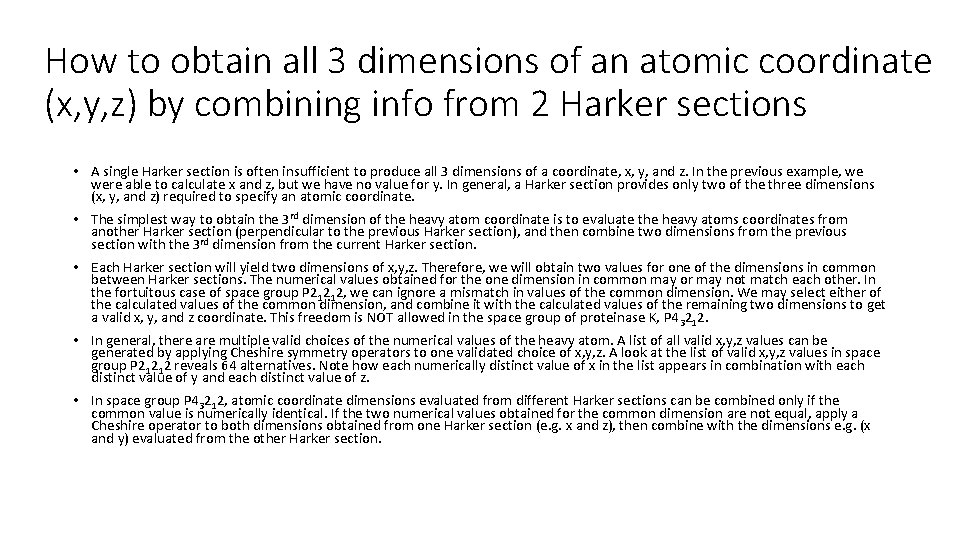 How to determine heavy atom coordinates from a