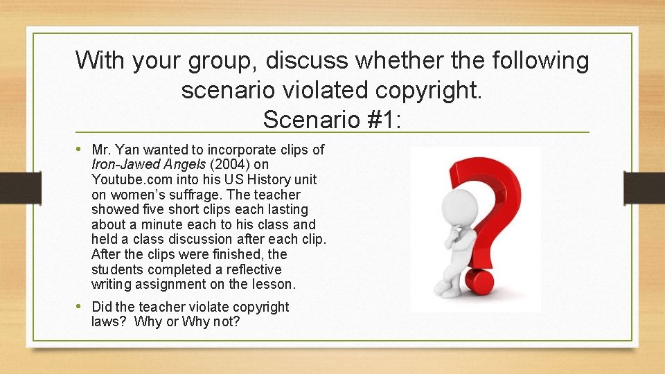 Copyright Presentation Use of Video by Joshua Mc