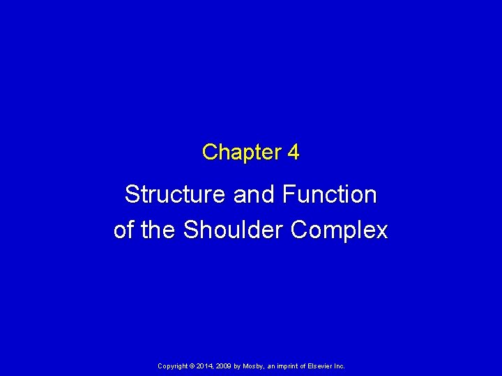 Chapter 4 Structure and Function of the Shoulder