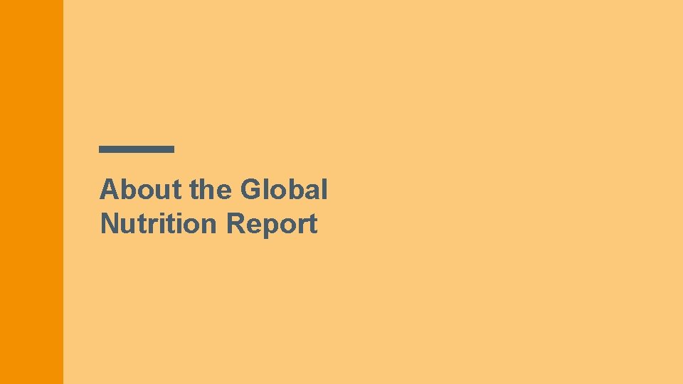 Welcome to the Global Nutrition Report and AllParty