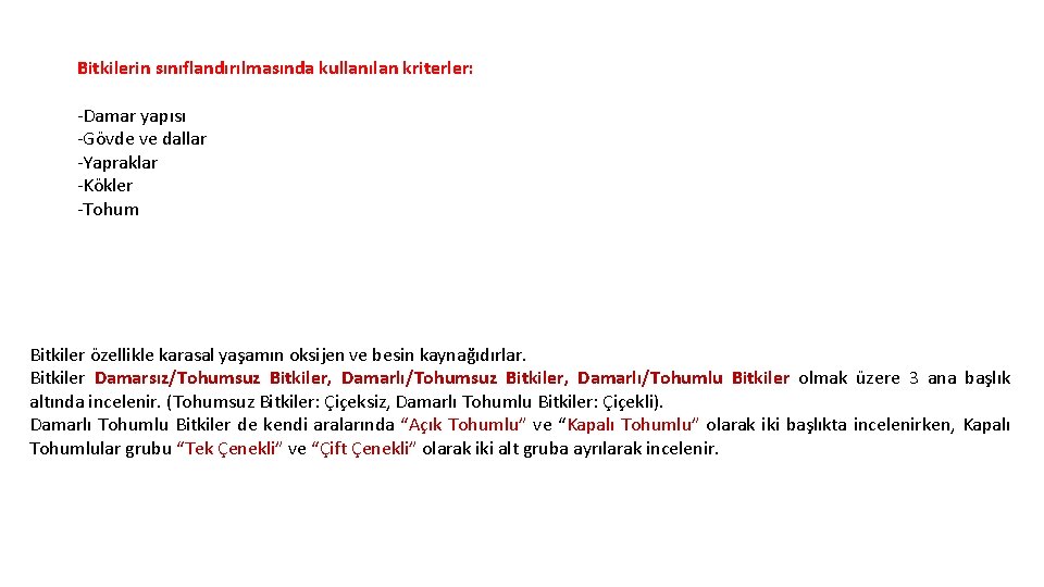 GENEL BYOLOJ LAB 2 6 HAFTA Bitkiler Alemi