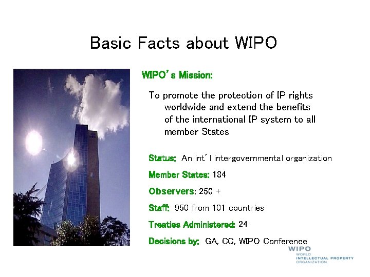 An Introduction to WIPO Sergio Balibrea Miembro de