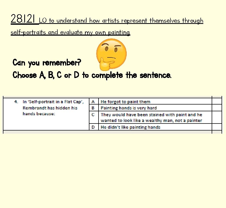 28 1 21 LO to understand how artists