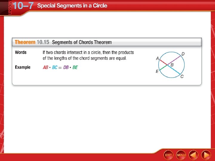 LESSON 10 7 Special Segments in a Circle