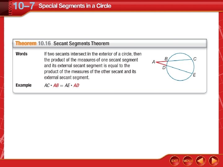 LESSON 10 7 Special Segments in a Circle
