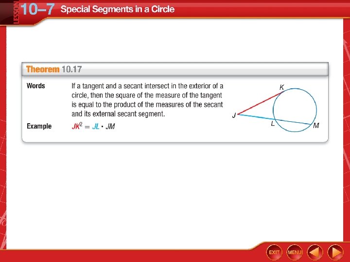 LESSON 10 7 Special Segments in a Circle