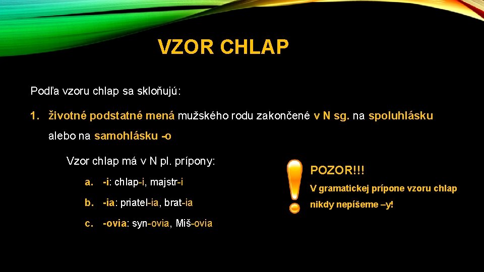 PODSTATN MEN Opakovanie uiva pre 8 ronk Mgr