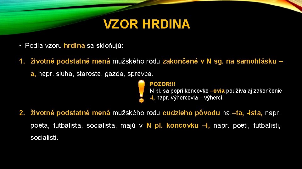 PODSTATN MEN Opakovanie uiva pre 8 ronk Mgr
