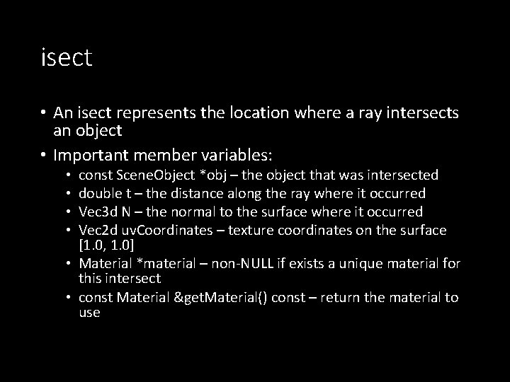 Ray Tracer Help Session Outline Introduction ray vec