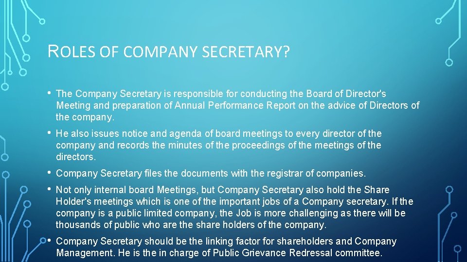 OVERVIEW OF IDEA CHALLENGES FACED BY COMPANY SECRETARIES