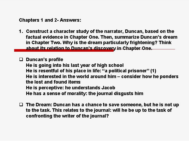 Chapters 1 and 2 Answers 1 Construct a