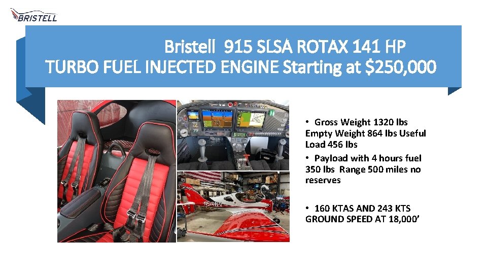 Bristell 915 Turbo SLSA ROTAX 141 HP FUEL