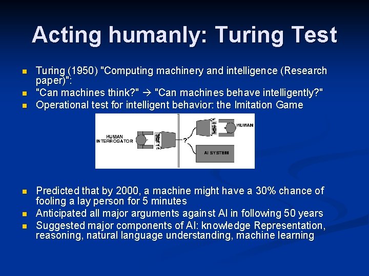Artificial Intelligence Lecture 2 Department of Computer Science