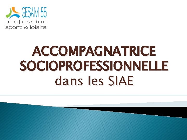 ACCOMPAGNATRICE SOCIOPROFESSIONNELLE dans les SIAE CONSTAT DE DPART