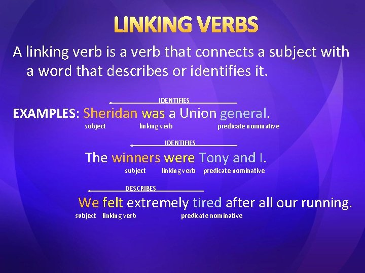 VERBS Verbs sizzle snap and move A verb