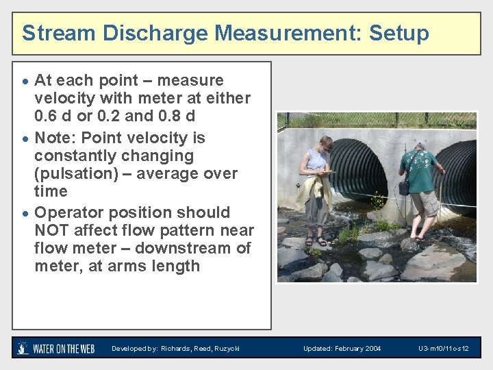 Module 1011 Stream Surveys February 2004 Part 3