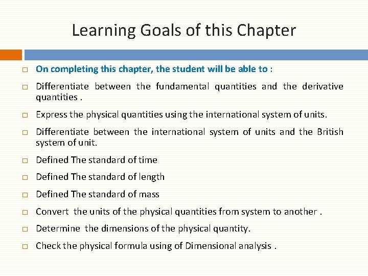 Chapter 1 Measurement Units of Chapter 1 Measurement