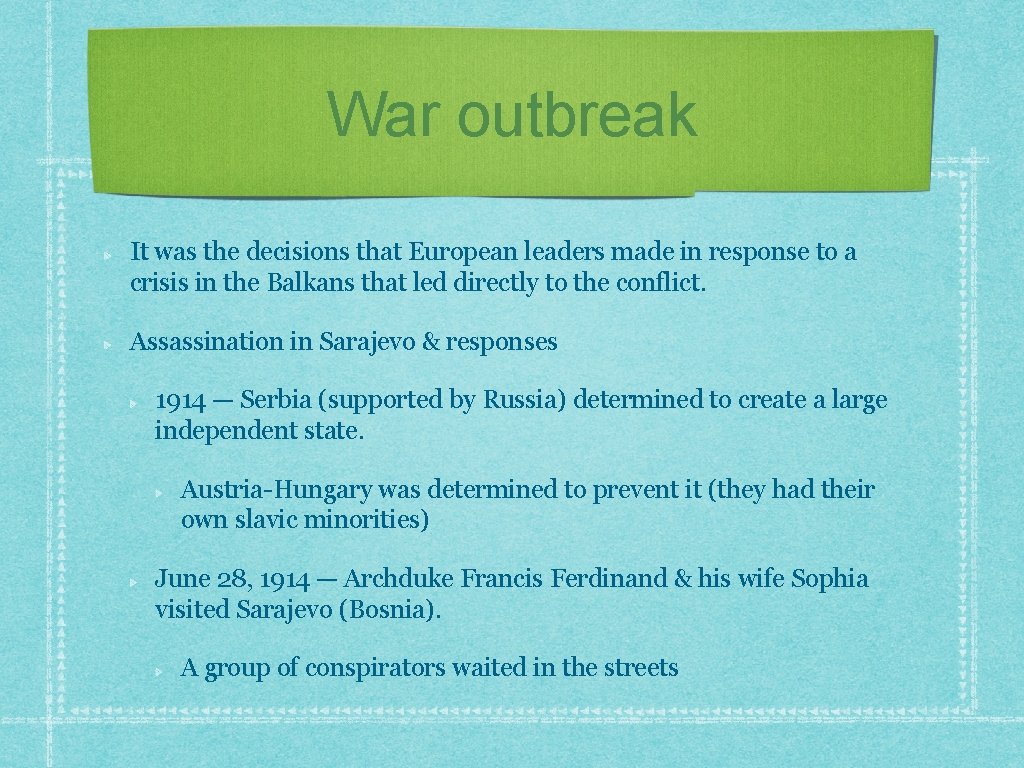 World War I Causes Consequences Chapter 14 lesson