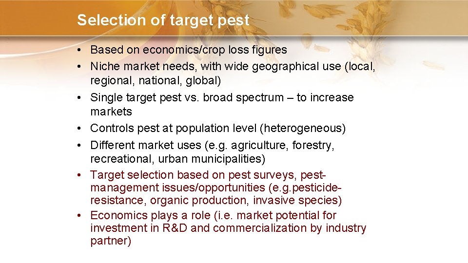 Developing Biopesticides from a Researchers Perspective Susan M
