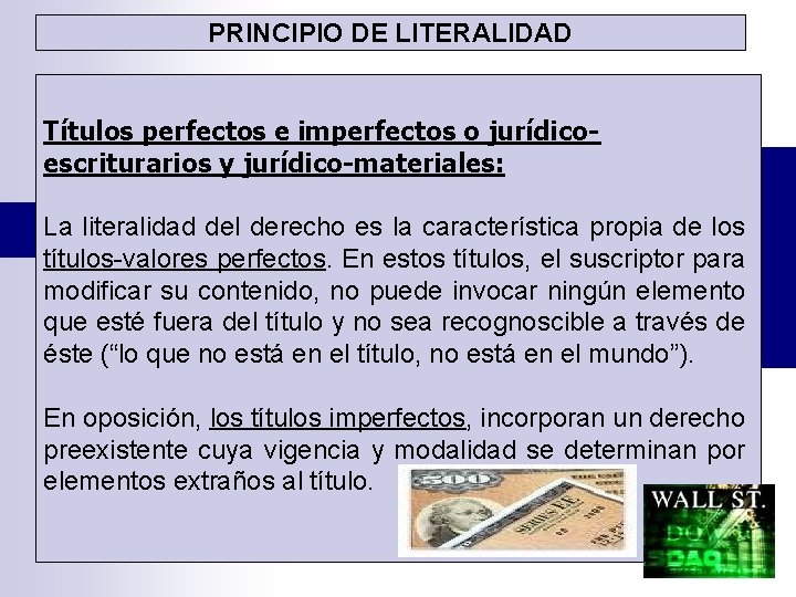 Facultad de Derecho Ttulos Valores Derecho Cartular Principios