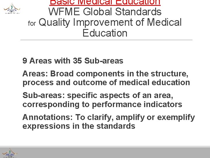 Thailand Standards TMC WFME BME Standards 2017 Criteria