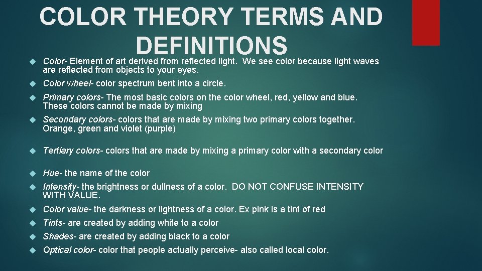 COLOR Some Interesting Facts about Color Facts About
