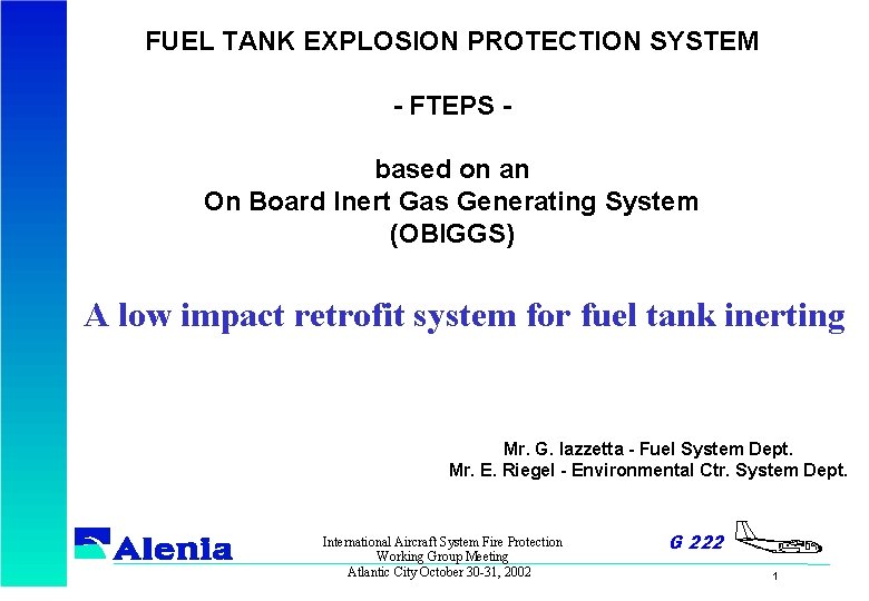 FUEL TANK EXPLOSION PROTECTION SYSTEM FTEPS based on