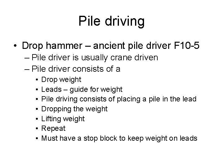 Bulb Piles Franki Piles or pressure injected footings