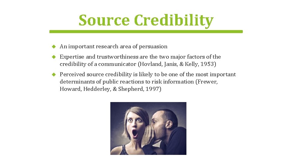 Effects of Source Credibility via Social Media on