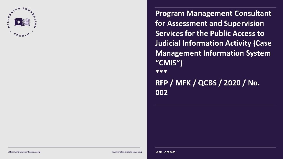 Program Management Consultant for Assessment and Supervision Services