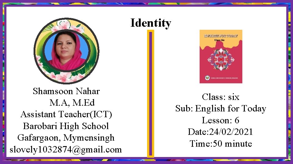 Barobari High School Identity Shamsoon Nahar M A